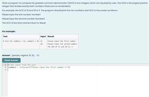 Solved Write A Program To Compute The Greatest Common