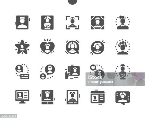 남자 아바타 잘 만들어진 픽셀 완벽한 벡터 솔리드 아이콘 30 웹 그래픽 및 애플 리 케이 션에 대 한 2 배 그리드 간단한 최소 그림 고체에 대한 스톡 벡터 아트 및 기타