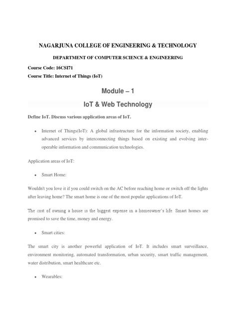 Iot Notes 5 Cse Pdf Internet Of Things Software Architecture