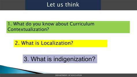 Session On Contextualization For Filipino Teachers Copy Pptx Educational Assessment Education