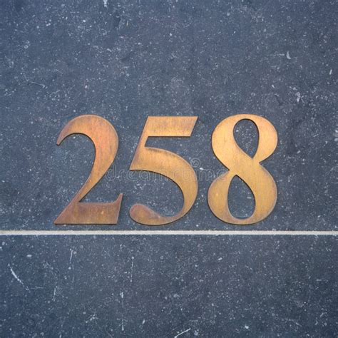 House Number Two Hundred And Fifty Eight Stock Image Image Of Alphabet Alloy
