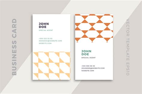현대적인 크리에이티브 명함 수직 템플릿 기하학적 패턴의 트렌디 한 기업 문구 모형 샘플 텍스트가있는 간단한 벡터 편집 가능한