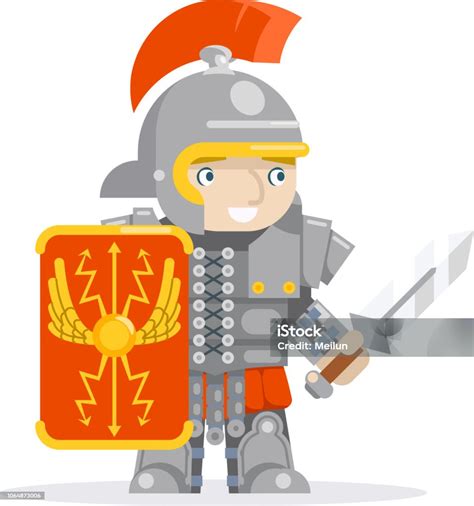 로마 Legionare 전사 집정관 감시 판타지 액션 롤플레잉 게임 레이어 애니메이션 준비 문자 벡터 일러스트 레이 션 기민에