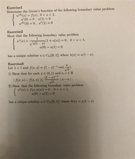 solved exercisel determine the green s function of the
