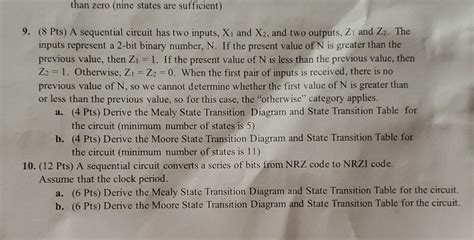 Solved 11 5 Pts For The Following State Transition