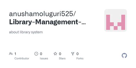 Github Anushamoluguri Library Management System About Library System