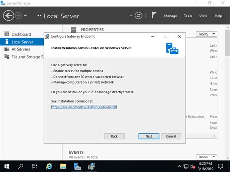 Windows Server 2019 Windows Admin Center Install Server World