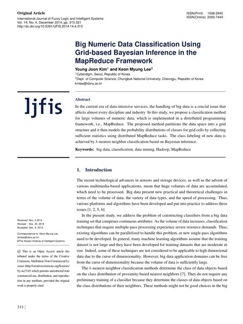 Pdf Big Numeric Data Classification Using Grid Based Bayesian