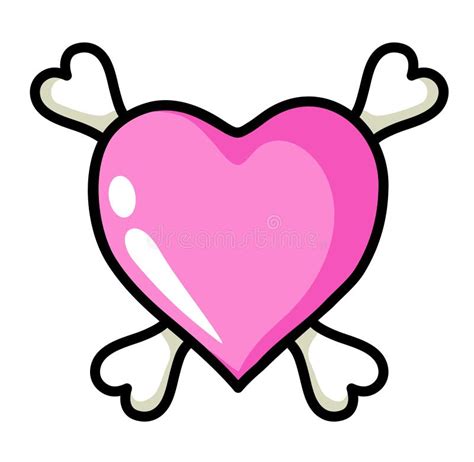 Heart With Crossbones Element Of Valentine S Day Icon Cute Heart And