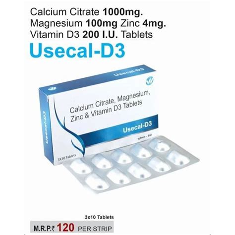 Calcium Citrate Magnesium Zinc Vitamin D3 Tablets At ₹ 360box
