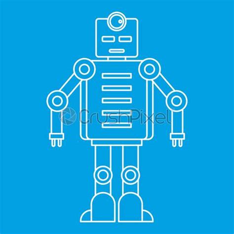 Robot Icon Outline Style Stock Vector 4522138 Crushpixel