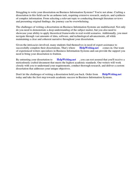 Dissertation Topics For Business Information Systems Pdf Thesis Information