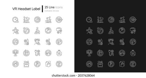 Vr Headset Linear Manual Label Icons Stock Vector Royalty Free 2037628064 Shutterstock