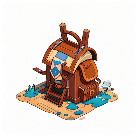 Premium Photo Stylized Backpack Game Asset
