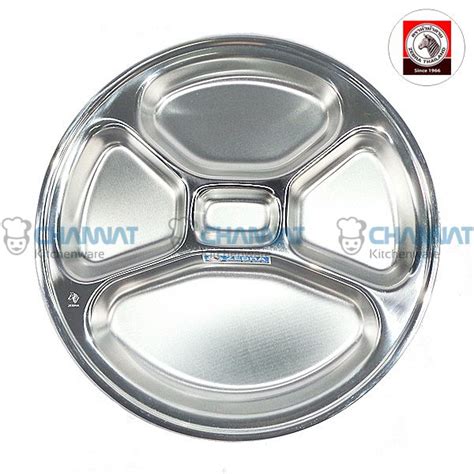 ถาดหลุมกลมสแตนเลส 30 ซม 5 ช่อง ตราหัวม้าลาย