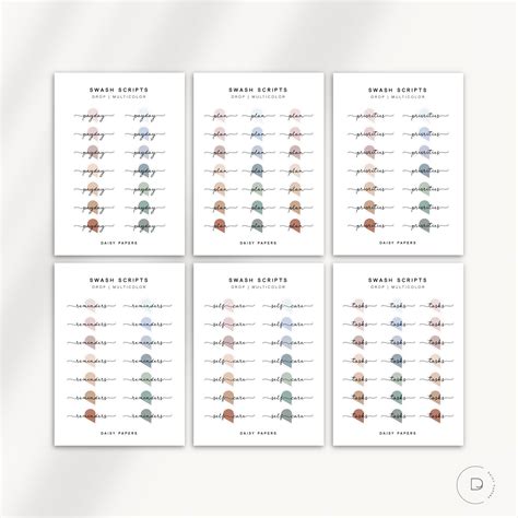 Swash Scripts Minimal And Functional Planner Stickers Bullet Etsy