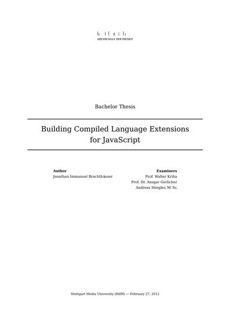 Pdf Building Compiled Language Extensions For Javascript · Hand Some