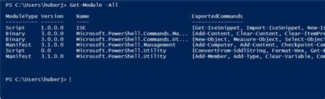 Powershell Module Anzeigen Mit Get Module Itnator Net
