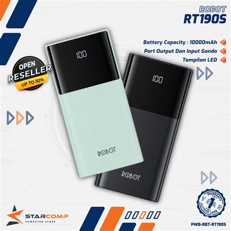 Jual Robot Rt190s Powerbank 10000mah Led Dual Input Output Type C