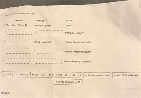 Solved Solve The Equation Justify Each