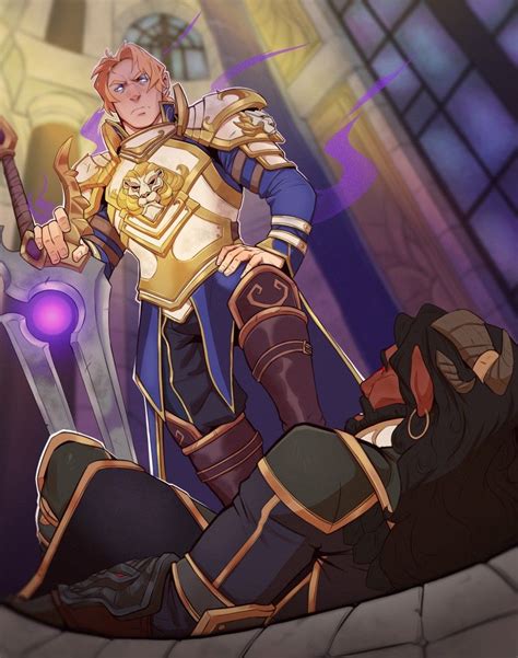 Wrathion X Anduin Гневион и Андуин Паладин Игровые арты Капитан