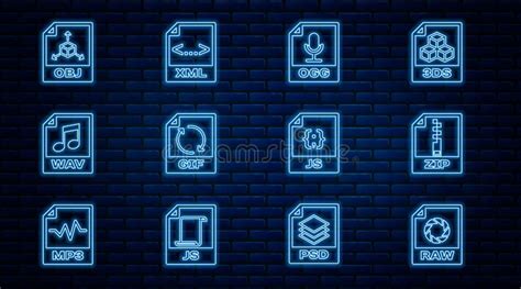 Set Xml File Document Html Psd Svg And Png Icon Vector Stock Vector Illustration Of Type