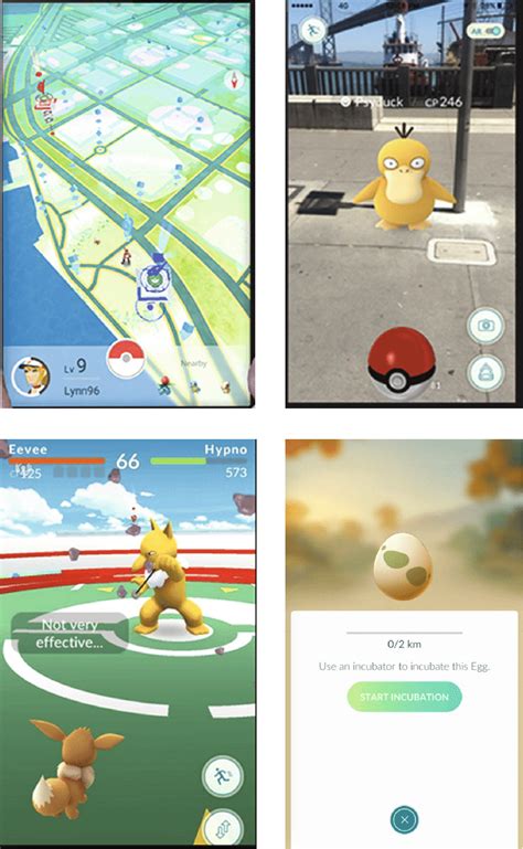 The mobile game interface of Pokémon Go Top left the environment of Download Scientific