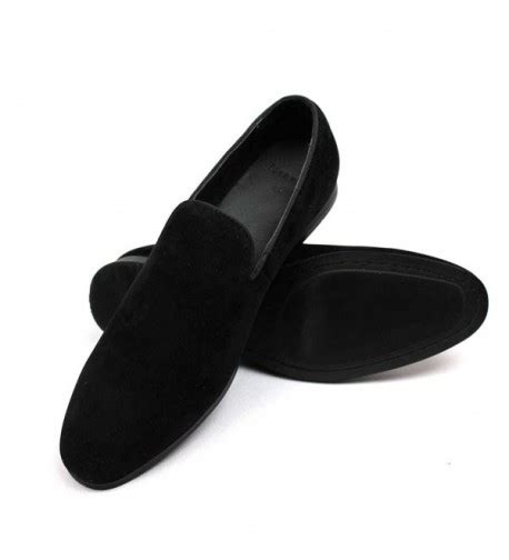 New Mens Black Suede Slip On Loafers Modern Dress Shoes By C5126vu3lyv