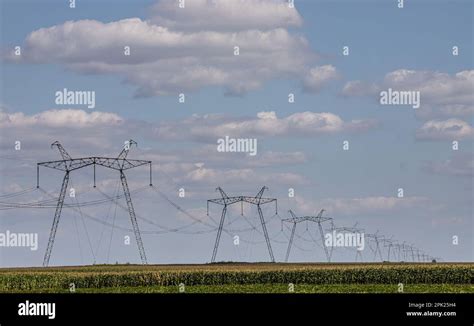 Overhead Power Line Power Transmission Line Support Of High Voltage Overhead Power Line