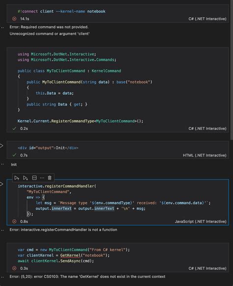 Kernel To Client Commands How To Make It Works · Issue 1820 · Dotnetinteractive · Github