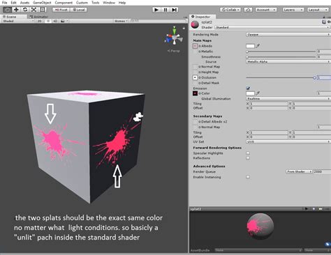 unlit patch inside the standard diffuse texture questions and answers