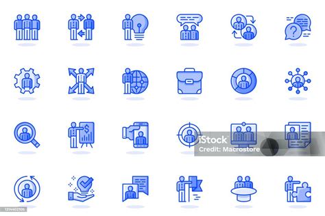 팀워크 웹 플랫 라인 아이콘입니다 동료 비즈니스 미팅 팀 빌딩 협력 협력 회사 개념의 개요 그림 웹 사이트 디자인을 위한 아이콘