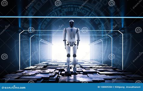 Robot In Tunnel Stock Illustration Illustration Of Robotic 108809284