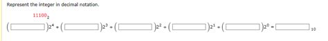Solved Represent The Integer In Decimal Notation Chegg Com