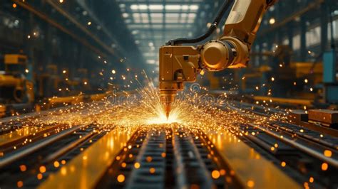 Automated Welding Process In Modern Factory Stock Illustration