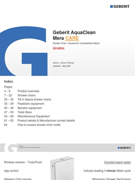 Geberit Aquaclean Mera Care Compatibility Report May 2021 Pdf