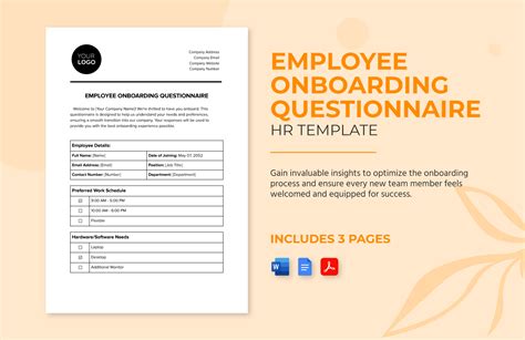 Employee Questionnaire Template Pl
