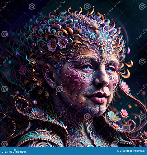 Abstract Colorful Fluorescent Neon Psychedelic Background Neural Network Generated Ai Stock