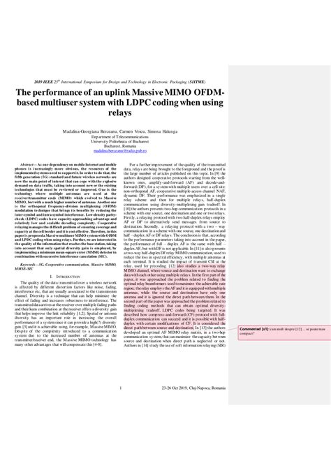 Pdf Performance Analysis Of An Uplink Massive Mu Mimo Ofdm Based System