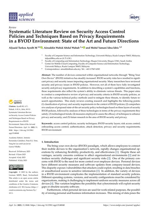 Pdf Systematic Literature Review On Security Access Control Policies