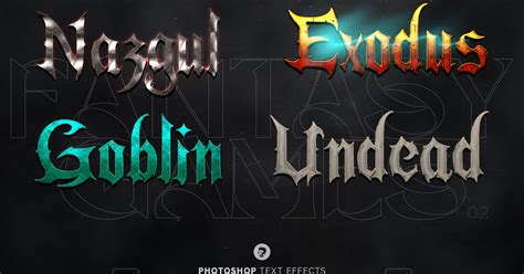 Fantasy Games Text Effects 02 Layer Styles Including Fantasy And Gaming