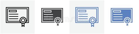 Certificate Icon Vector Set Use For Web Ui Or App Stock Vector Illustration Of Achievement