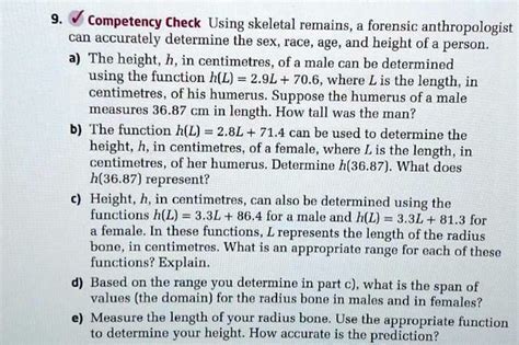 SOLVED Competency Check Using Skeletal Remains A Forensic Anthropologist Can Accurately