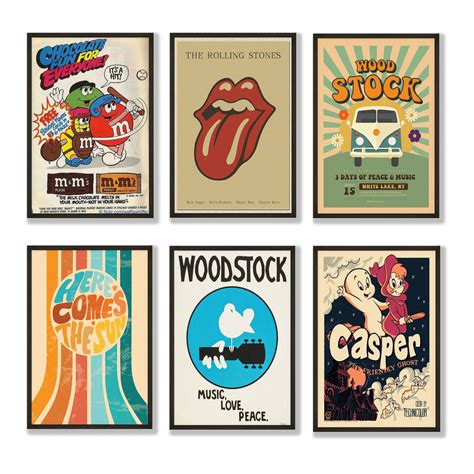 Set Of 78 Prints 70s Poster Set Aesthetic Collage Dorm Room Decor