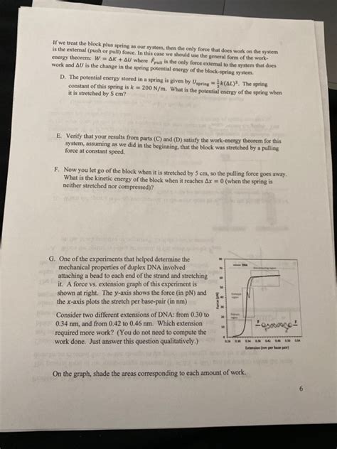 Solved M Problem Work Done Against A Spring Force And Chegg Com