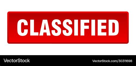 Classified Button Square Red Push Royalty Free Vector Image