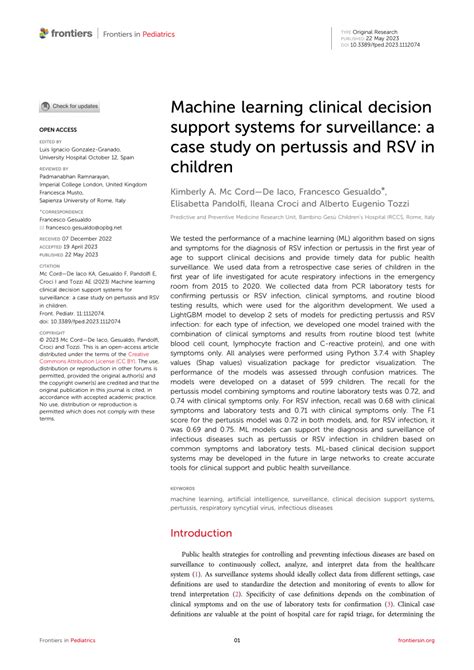 Pdf Machine Learning Clinical Decision Support Systems For