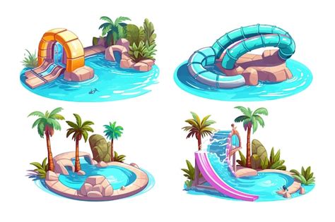 휴가 벡터 설정 컬렉션 그래픽 클립 아트 디자인 평면 벡터 일러스트 레이 션 흰색 배경에 고립 프리미엄 벡터