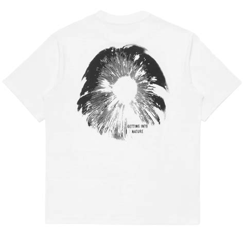 Elliker Unisex Rill Spore Print Short Sleeve T Shirt White British