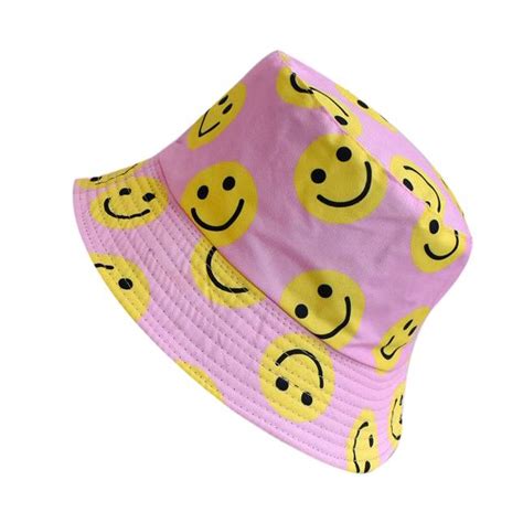 Reversible Emoji Bucket Hat Pink Dandb Pashmina Inc